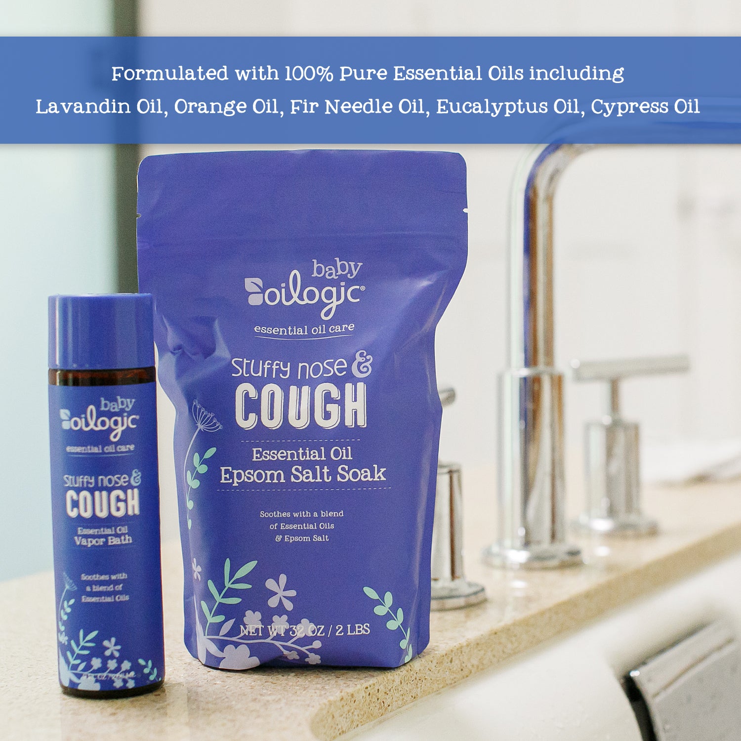 Stuffy Nose Cough Essential Oil Epsom Salt Bath for Babies